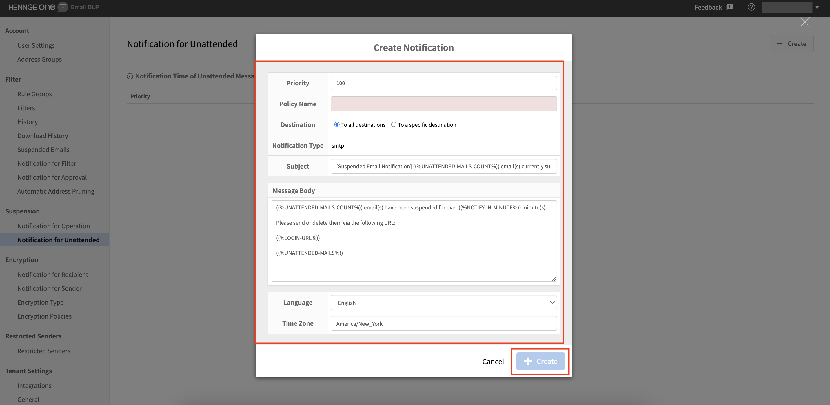 Creating Notifications for Unattended Emails – HENNGE One Help Center