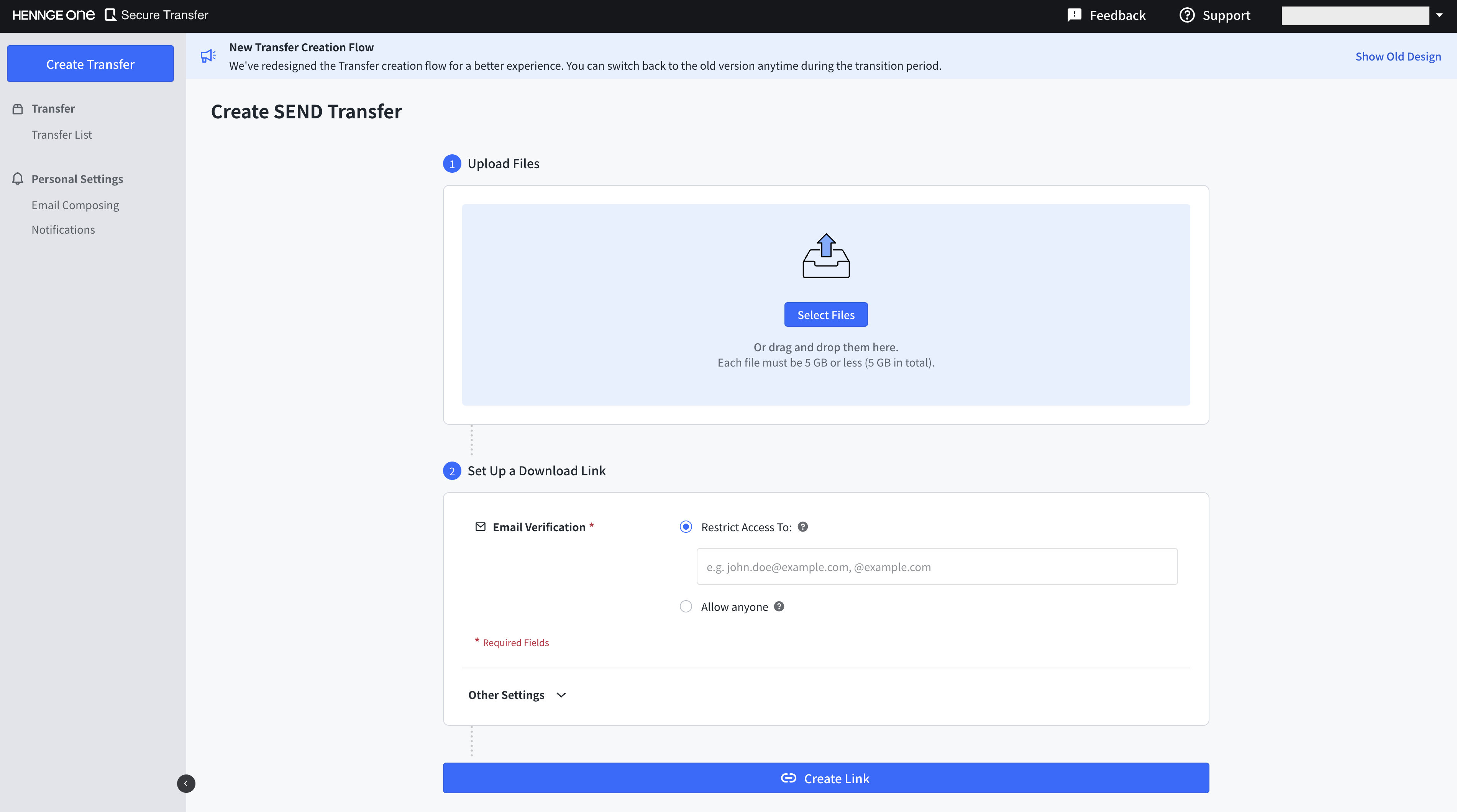 [Secure Transfer] New Transfer Flow – HENNGE One Help Center