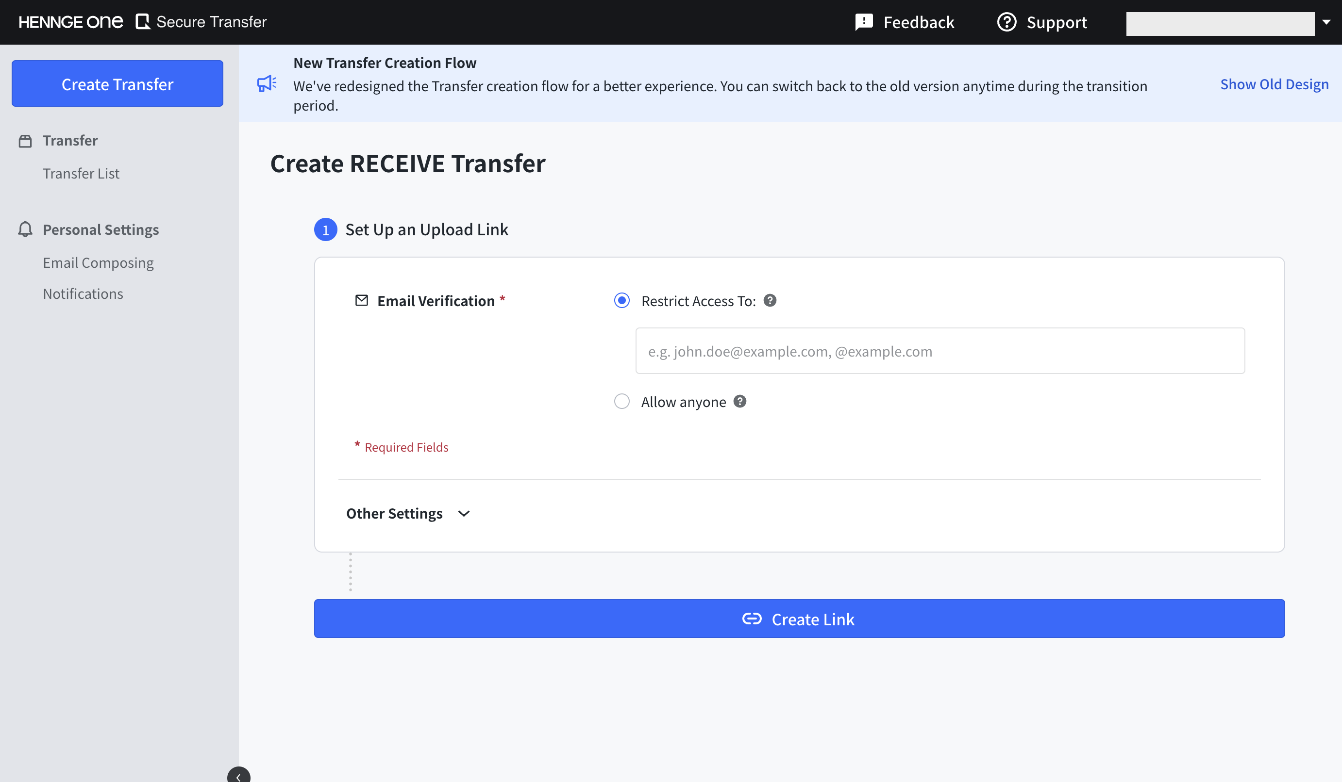 [Secure Transfer] New Transfer Flow – HENNGE One Help Center