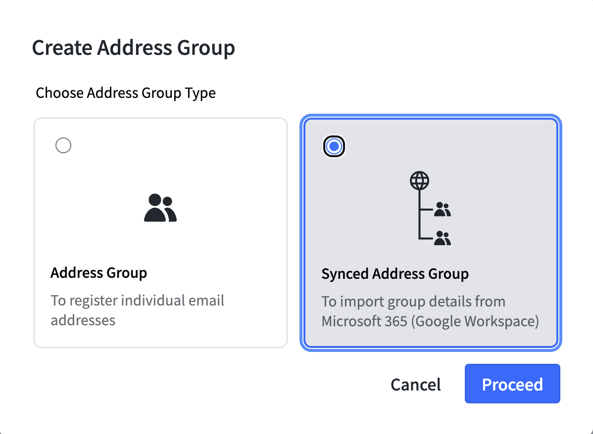 [Email DLP] Address Settings - Creating/Editing Synchronized Address ...
